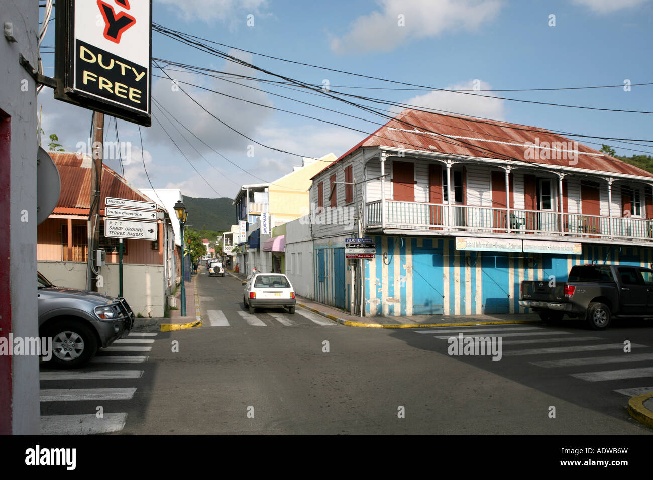 Typical street in Marigot, St Maarten Stock Photo - Alamy