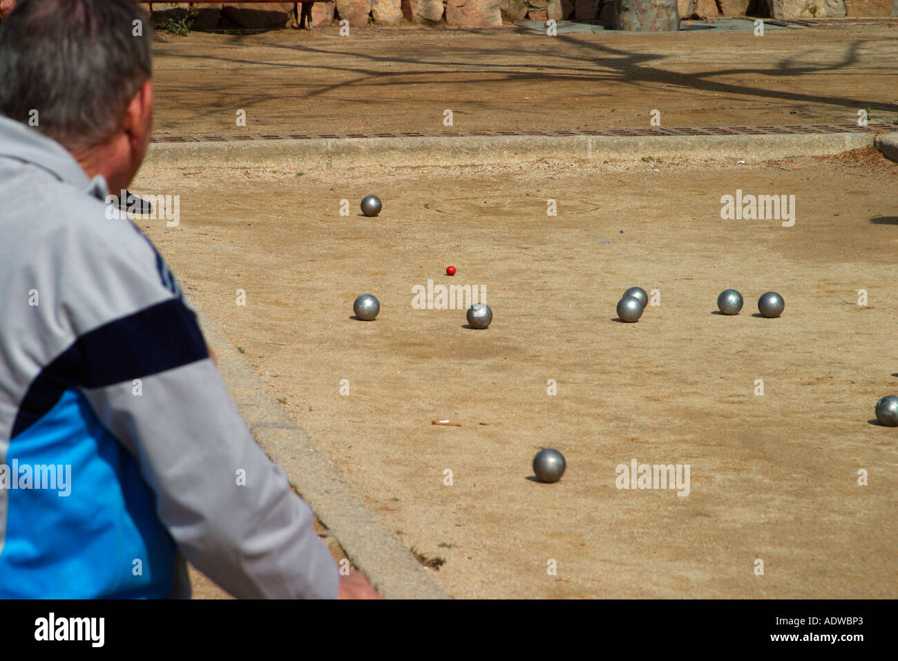 Locals playing bouls Calella Costa Brava Spain Stock Photo - Alamy