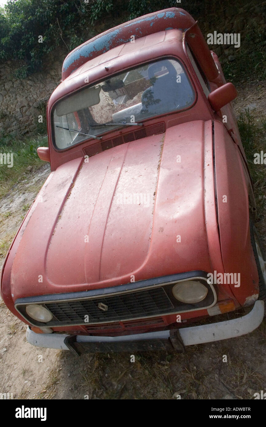 Renault 4 van red in Carcassone France Stock Photo - Alamy