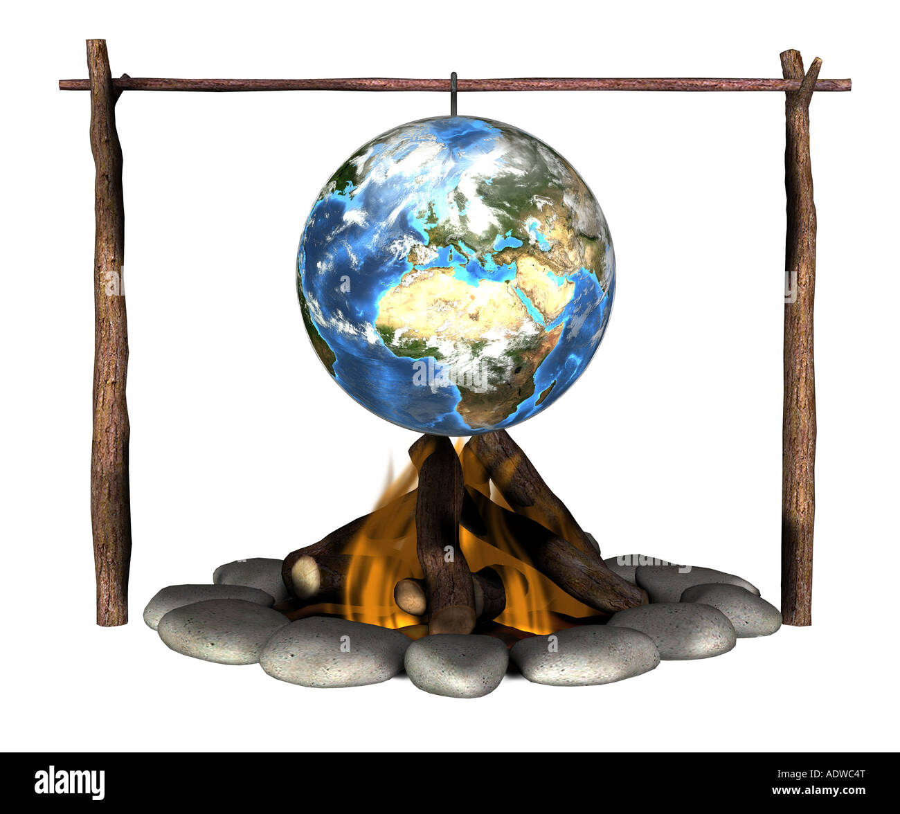 Symbolic graphic Climatic heating up Stock Photo - Alamy