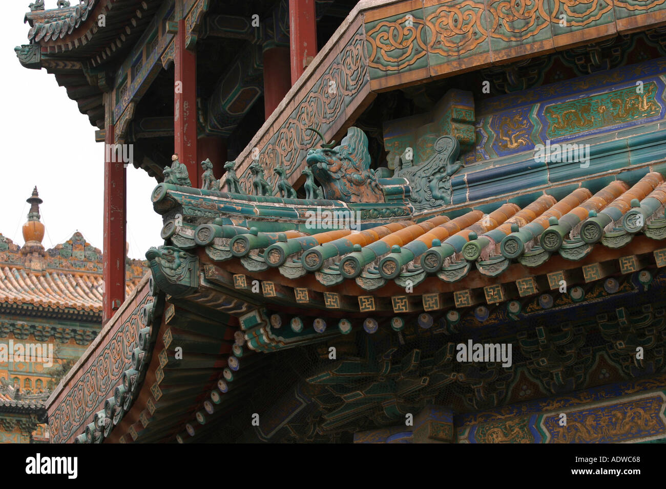 Closeup roof detail of the ancient Summer palace in Beijing China Asian ...