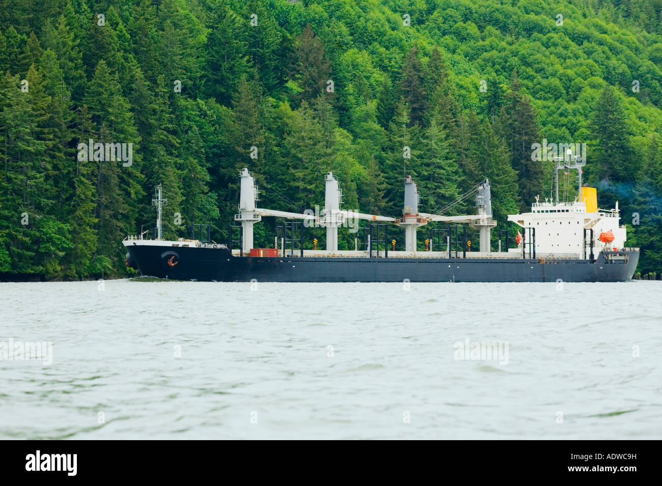 Cargo ship on the Columbia River Washington Oregon Border USA Stock ...