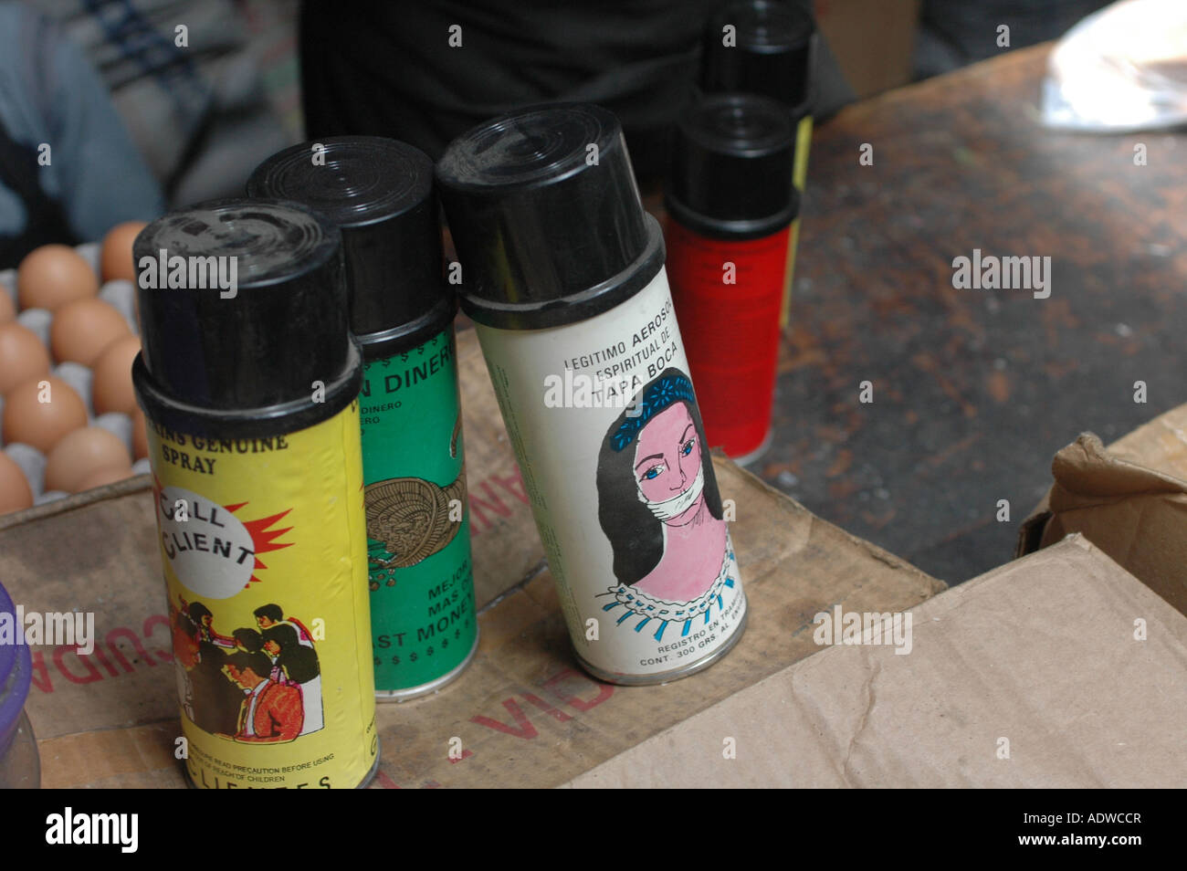 Magic spray cans. Chichicastenango, Guatemala Stock Photo - Alamy