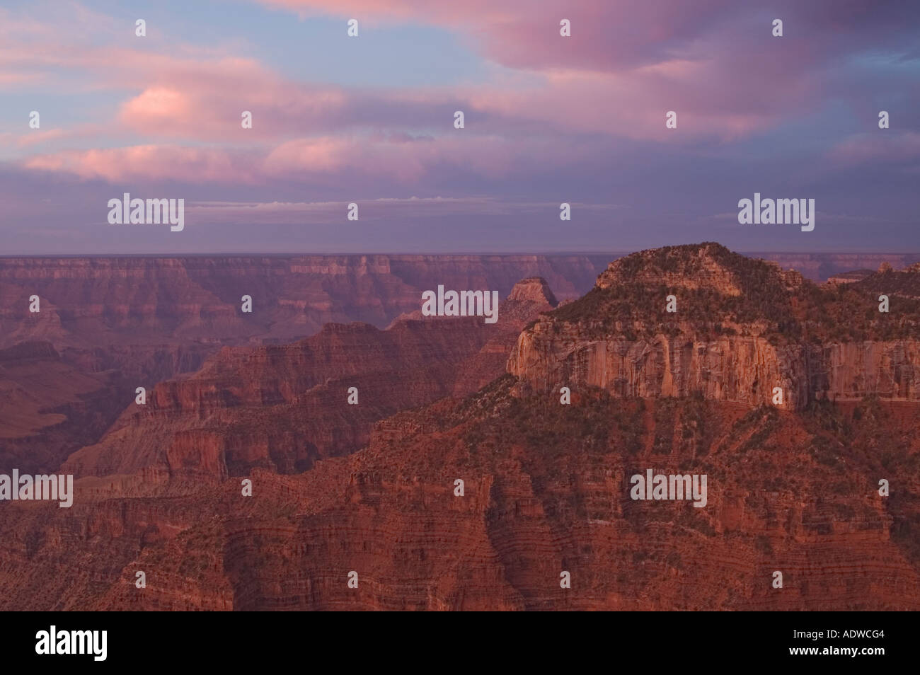 Arizona Grand Canyon National Park view from North Rim on Bright Angel ...