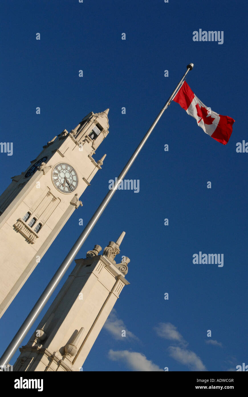Clock tower old port of Montreal Quebec Canada Stock Photo - Alamy