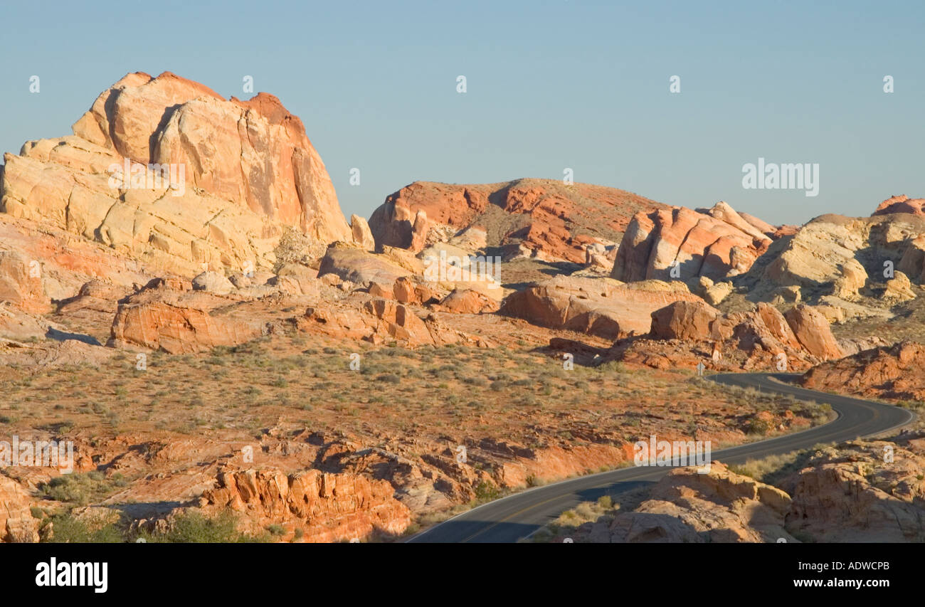 Nevada Valley of Fire State Park winding road Stock Photo - Alamy