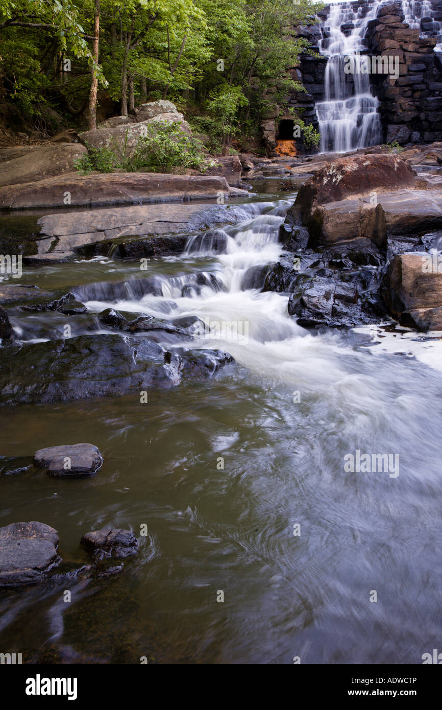 Chewacla Falls waterfall over dam at Chewacla State Park in Alabama USA ...