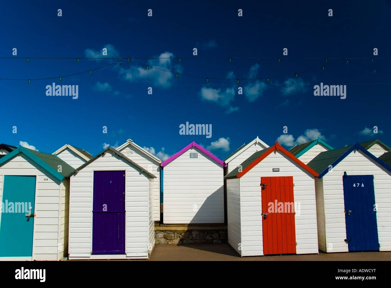 Colourful Beach Huts along Paignton Promenade Devon Stock Photo - Alamy