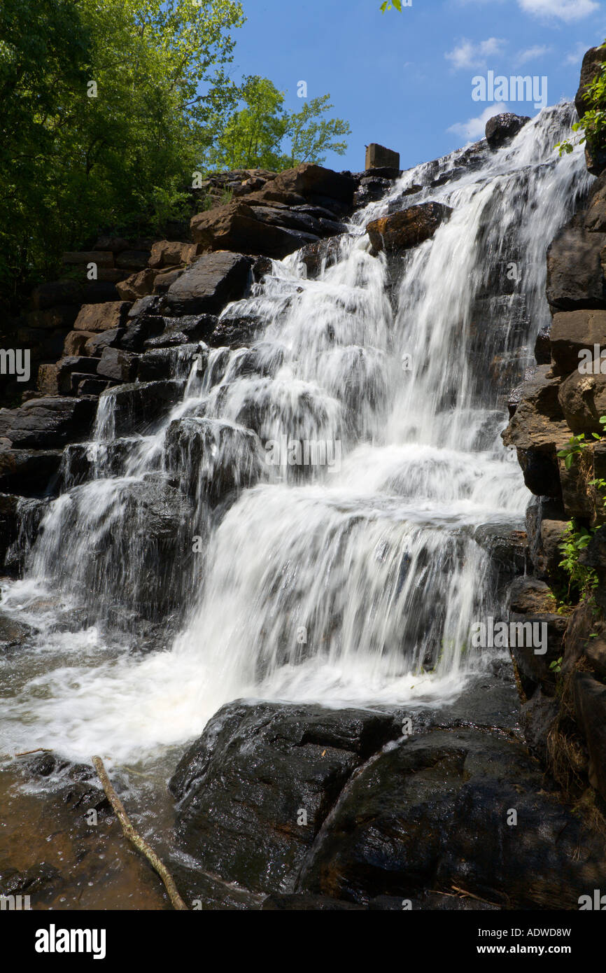 Chewacla Falls waterfall over dam at Chewacla State Park in Alabama USA ...