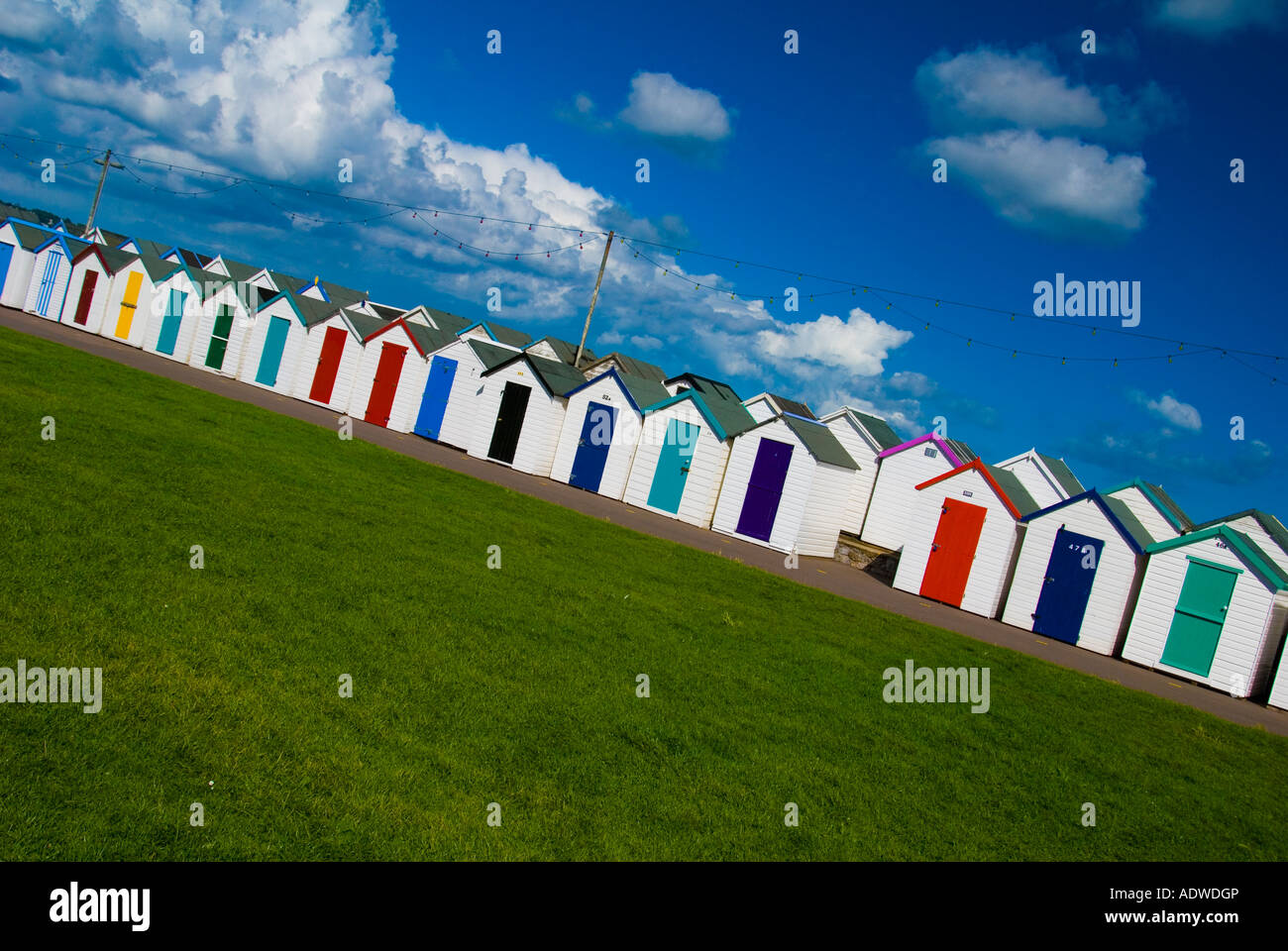 Colourful Beach Huts along Paignton Promenade Devon Stock Photo - Alamy