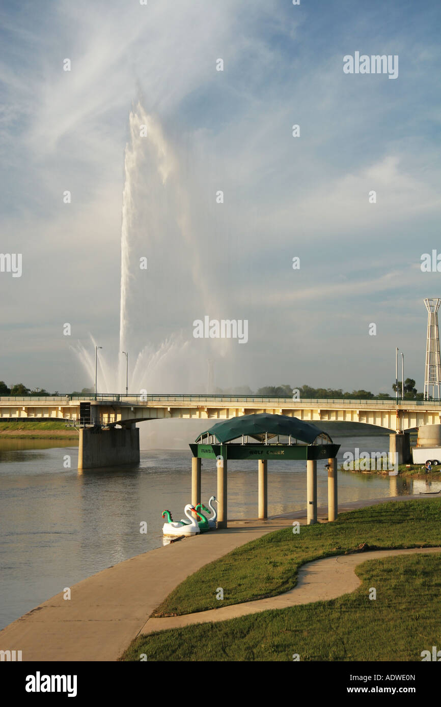 Water Fountain on River in Dayton Ohio Great Miami River and Mad River ...