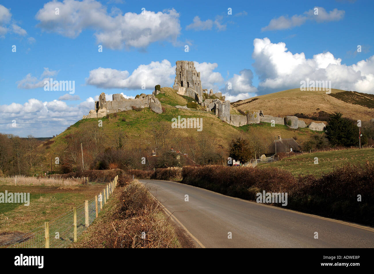 Ruins medieval corfe castle on hi-res stock photography and images - Alamy