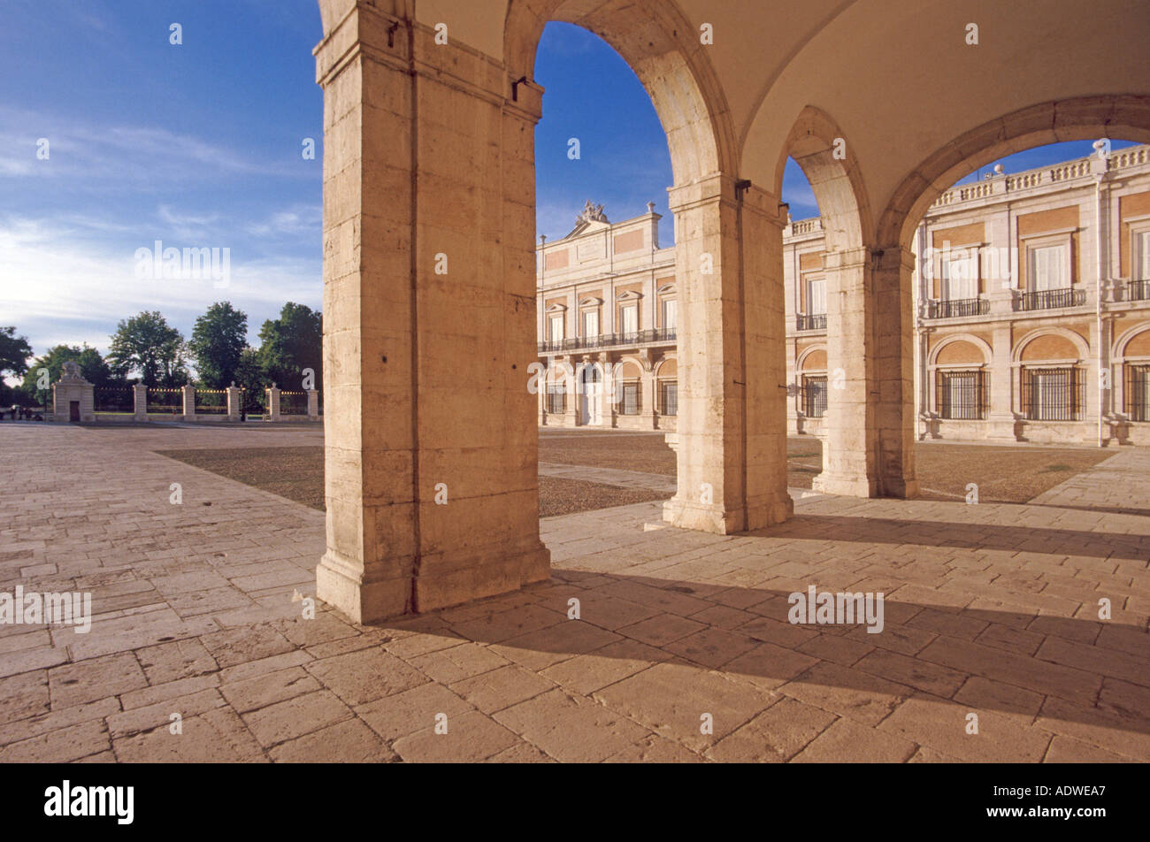 Courtyard Columns Of The Palace In Aranjuez In Spain Stock Photo - Alamy