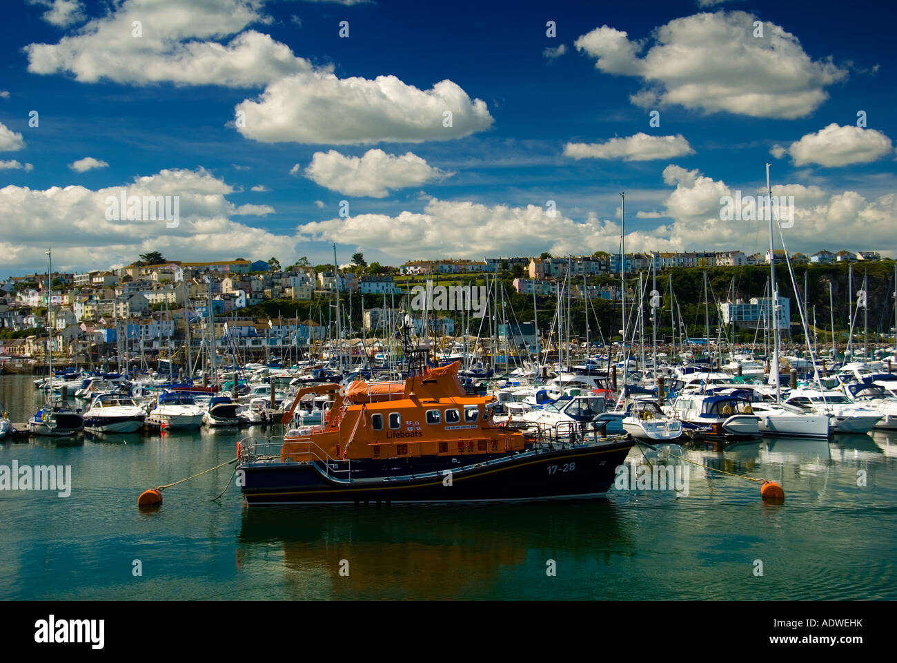 RNLI Severn Class Boat Brixham Marina Stock Photo - Alamy