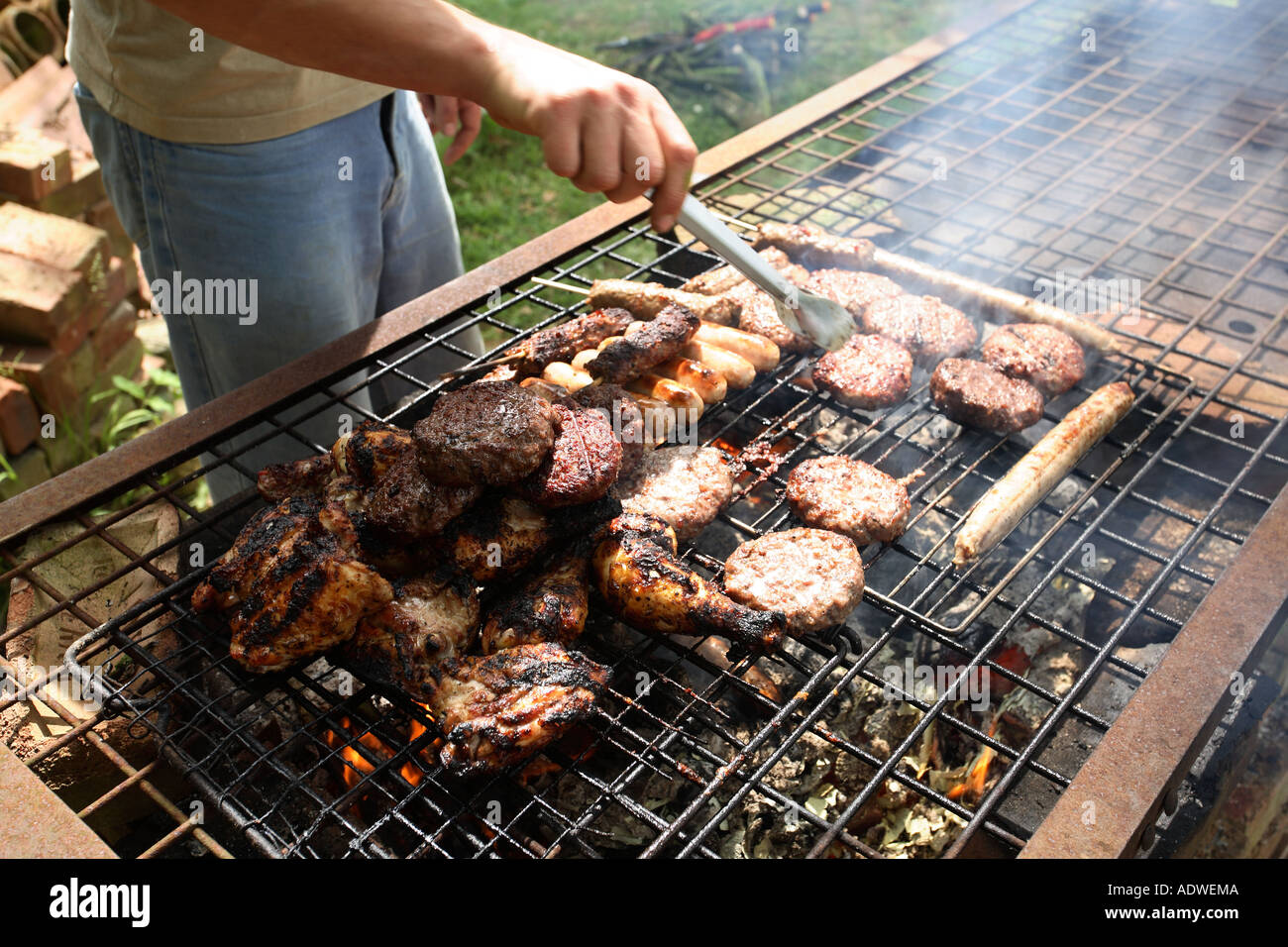 Large traditional style barbecue, Hampshire,England, UK Stock Photo - Alamy