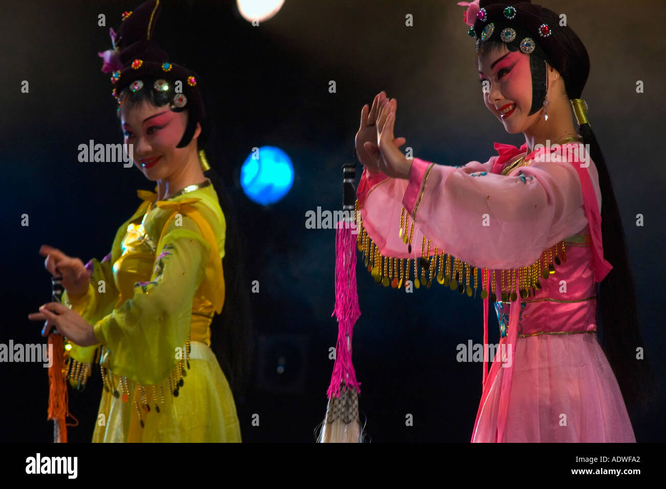 Members of the Chinese Folk Arts Performance Troupe during a ...