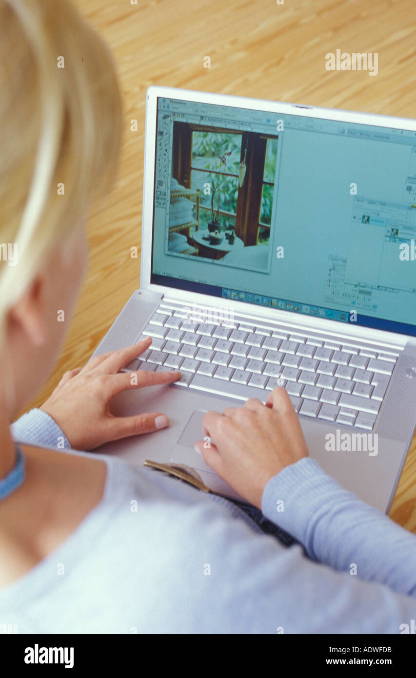 Working at home, elevated view, close-up Stock Photo - Alamy