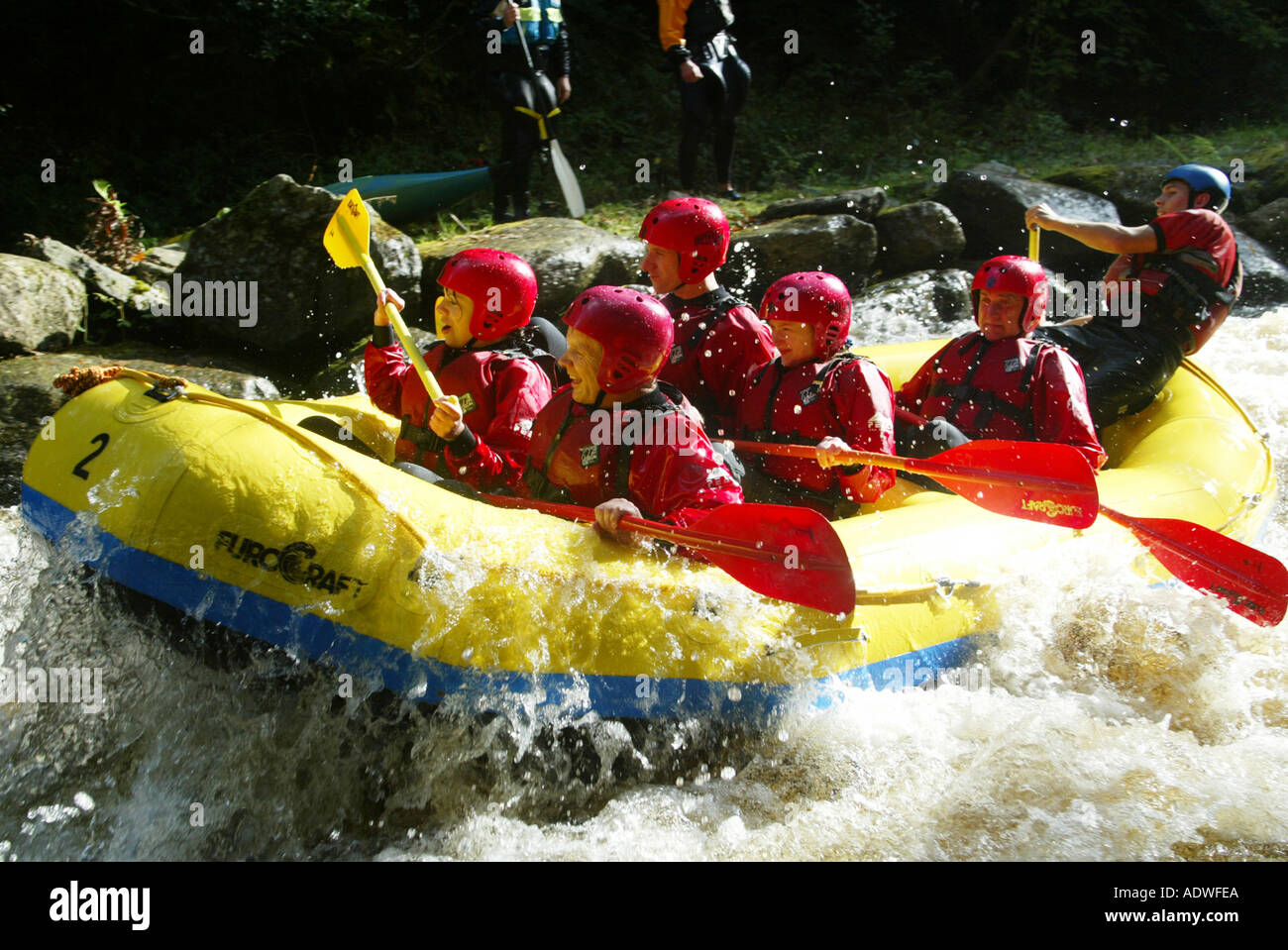 White Water rafting at National White Water Centre Afon Tryweryn Bala ...