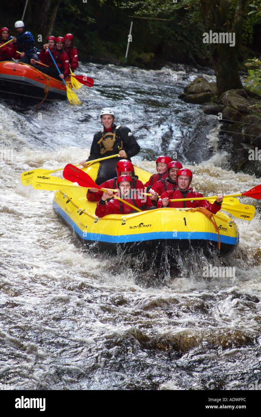 White Water rafting at National White Water Centre Afon Tryweryn Bala ...