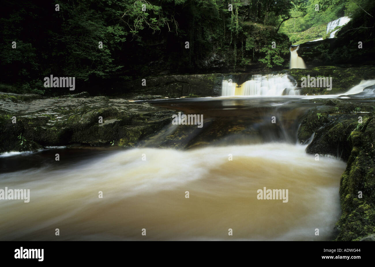 Waterfalls Sqwd Isaf Clun gwyn and Sgwd y Pannwr Falls Fforest Fawr ...
