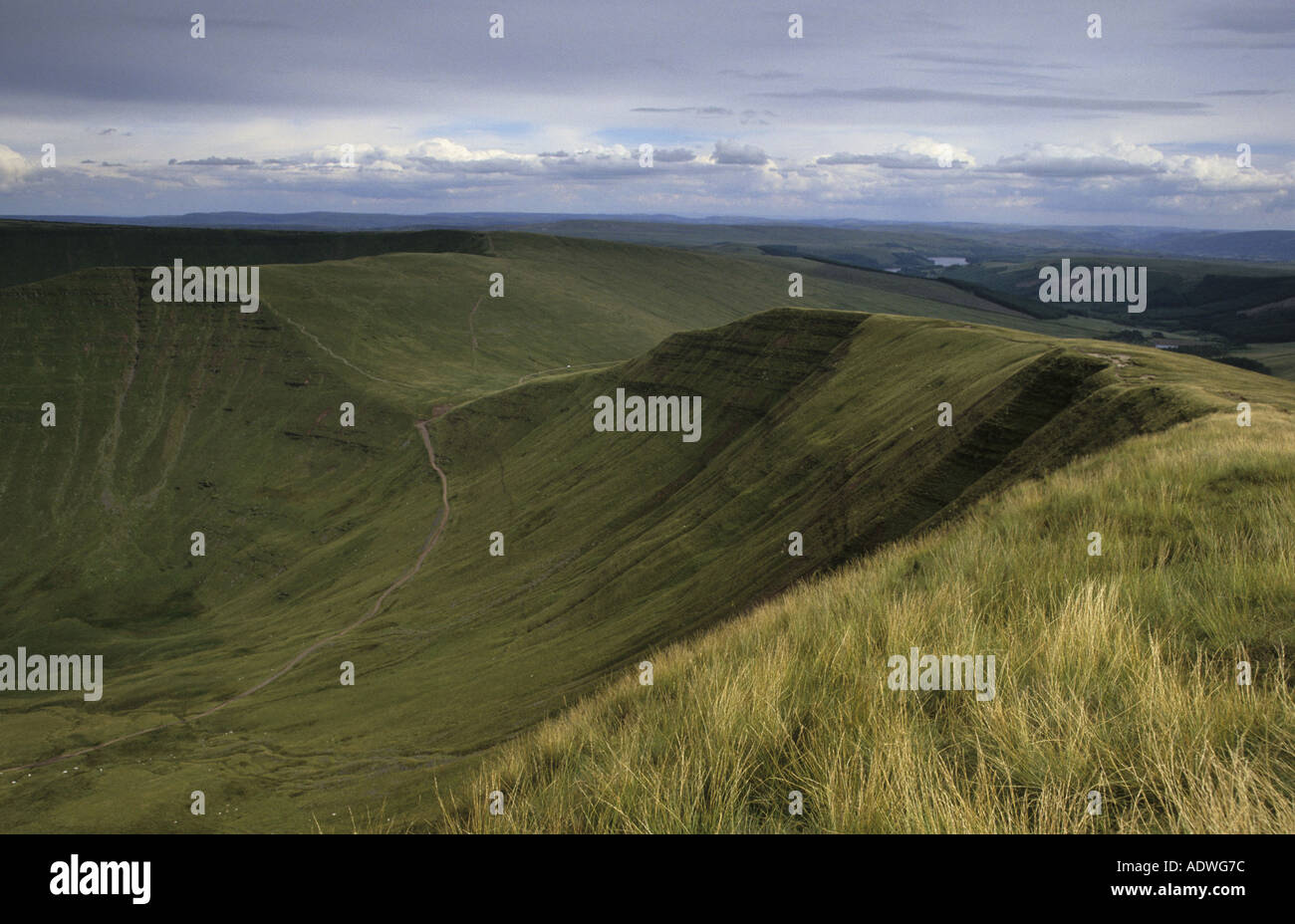 Wales View from Cribyn toward Fan y Big Brecon Beacons National Park ...
