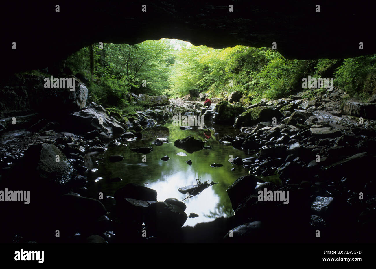 Wales Porth yr Ogof cave entrance Brecon Beacons Stock Photo - Alamy