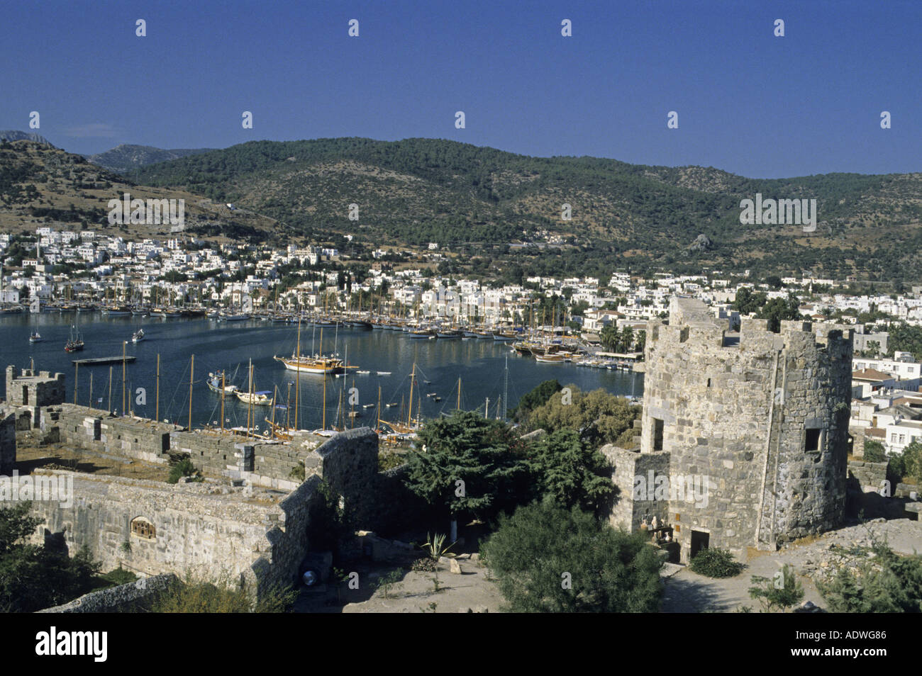 Turkey View of Bodrum harbour Stock Photo - Alamy