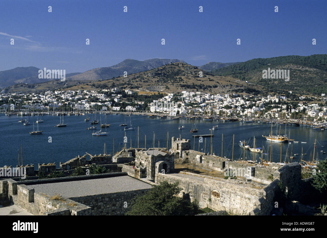 Turkey View over Bodrum harbour Turkey Stock Photo - Alamy
