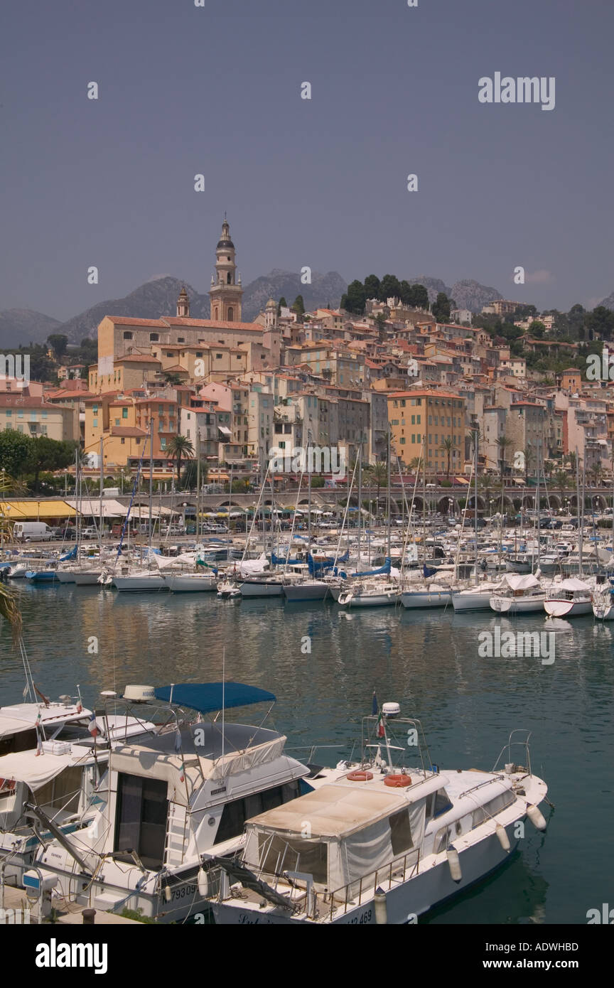 View over harbour at Menton France Stock Photo - Alamy