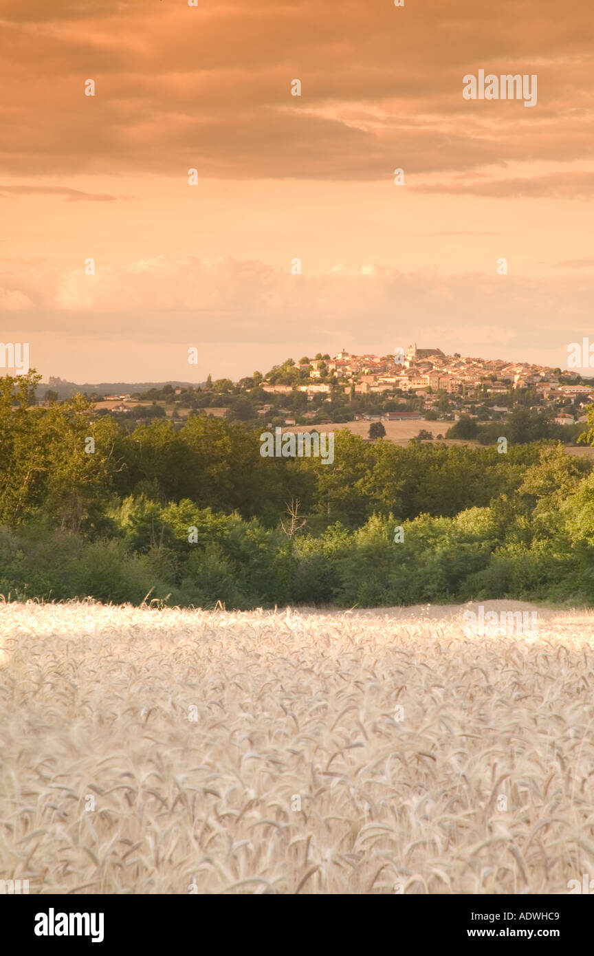 View of Monflanquin a medieval village in south west France Stock Photo ...