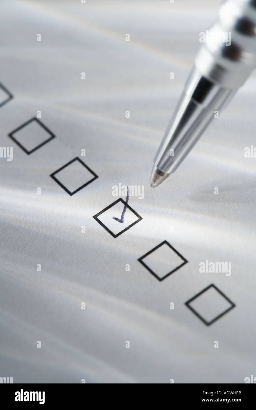 Tick boxes hi-res stock photography and images - Alamy