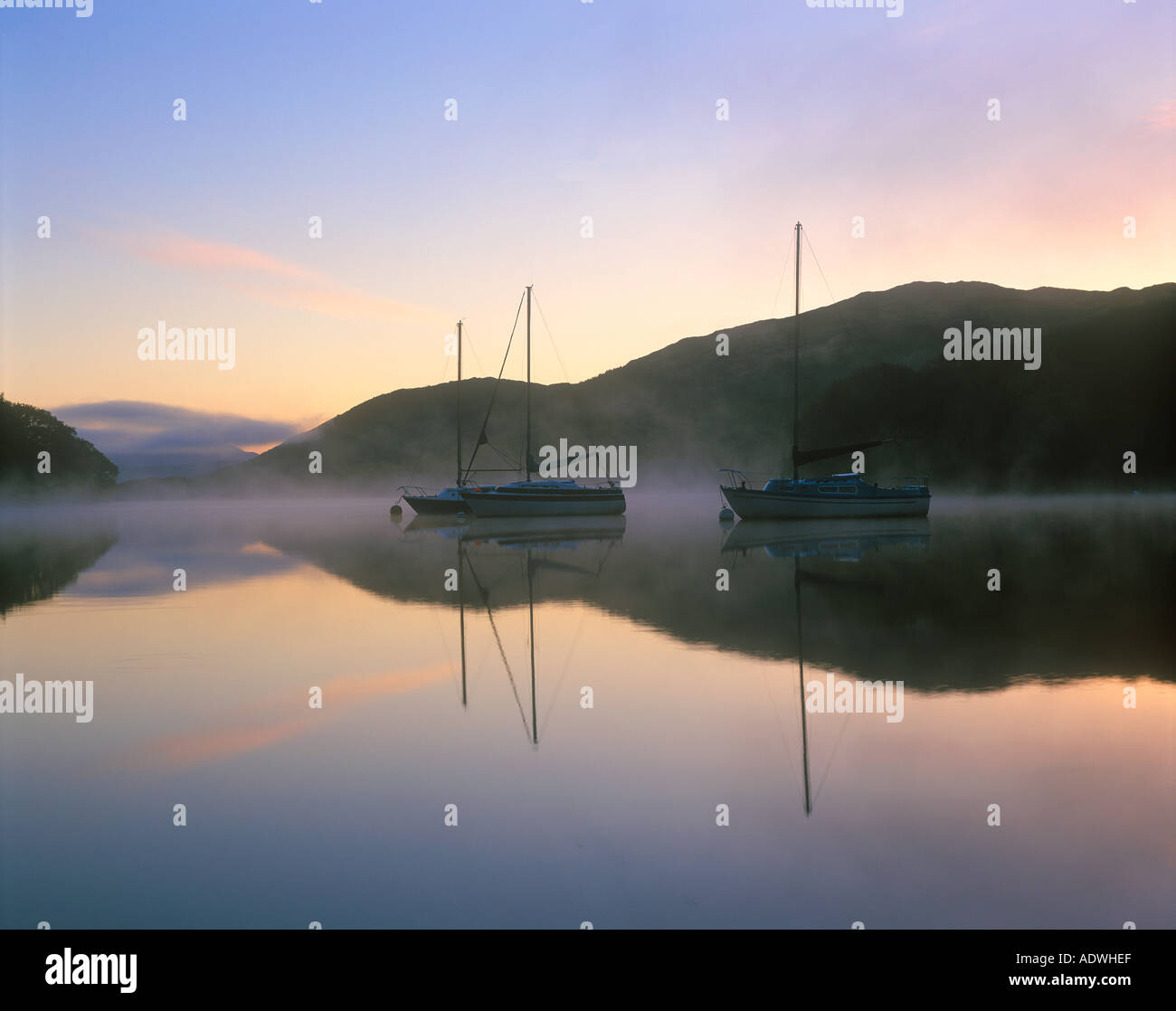 Yachts on Coniston Water Stock Photo - Alamy
