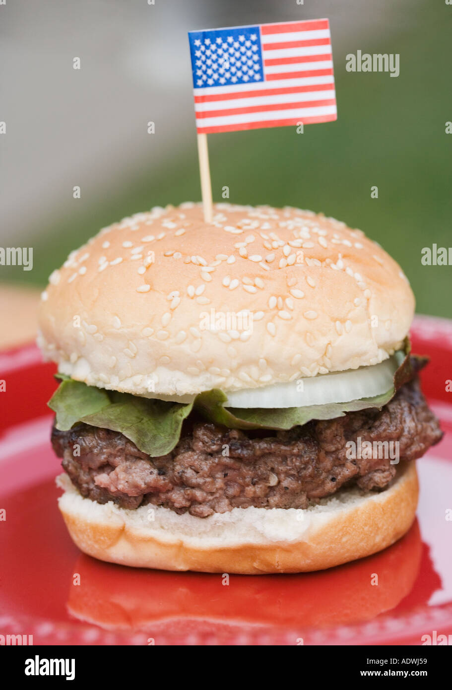 Burger with us flag hi-res stock photography and images - Alamy