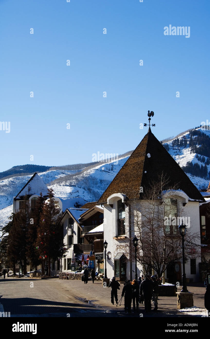 USA Colorado Vail Village Ski Resort Main Street Stock Photo - Alamy