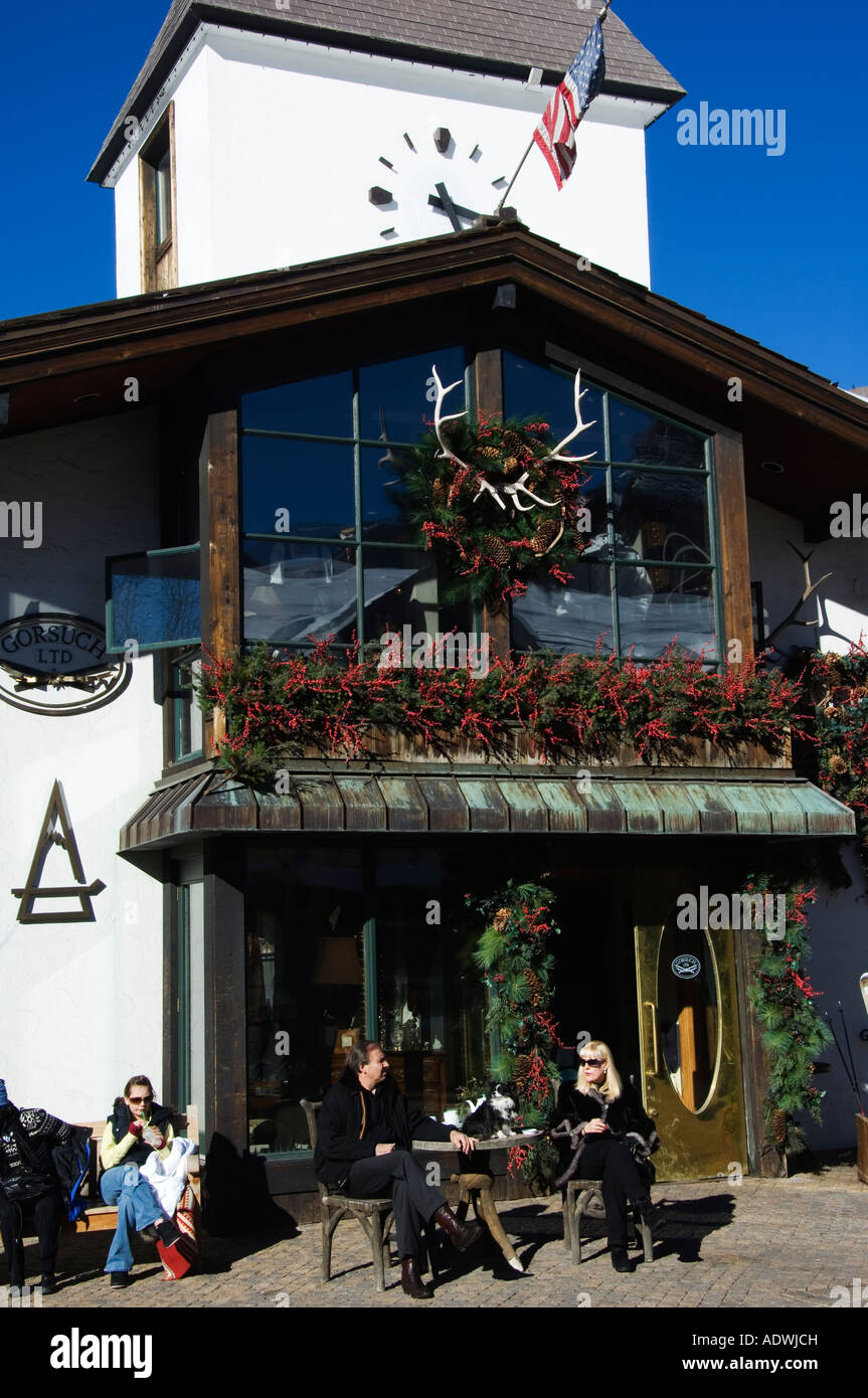 USA Colorado Vail Village Ski Resort Apres Ski coffe shop Stock Photo ...