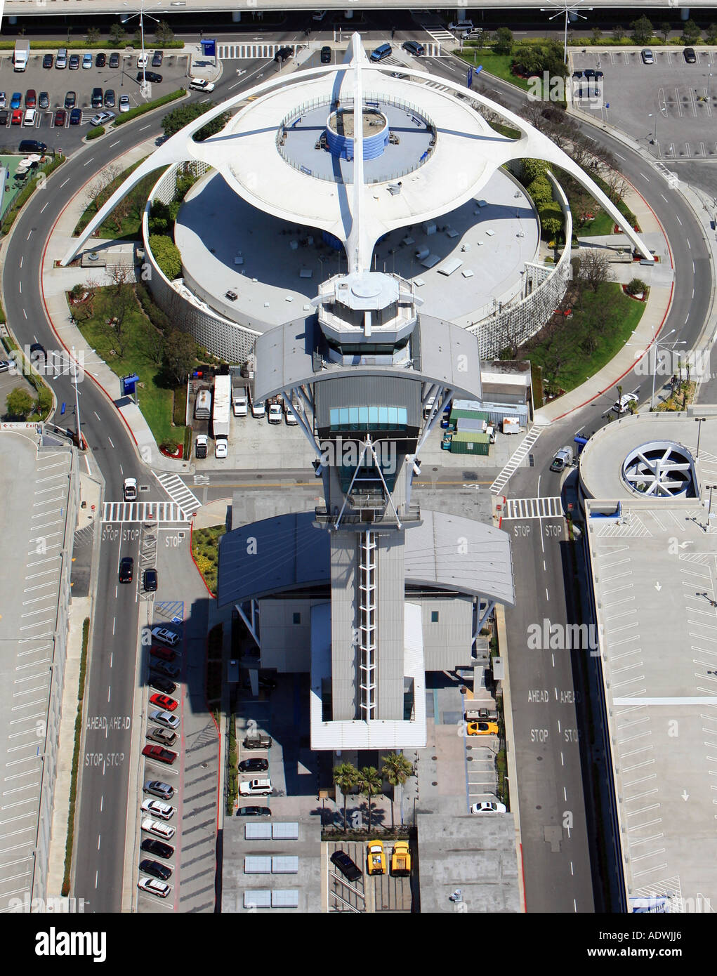 theme restaurant and control tower Stock Photo - Alamy