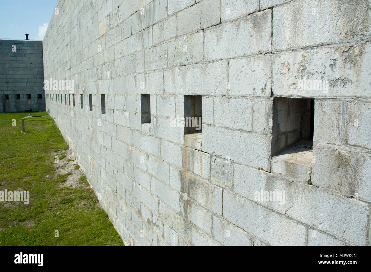 A row of gun turrets in wall at Old Fort Henry, Ontario Canada Stock ...