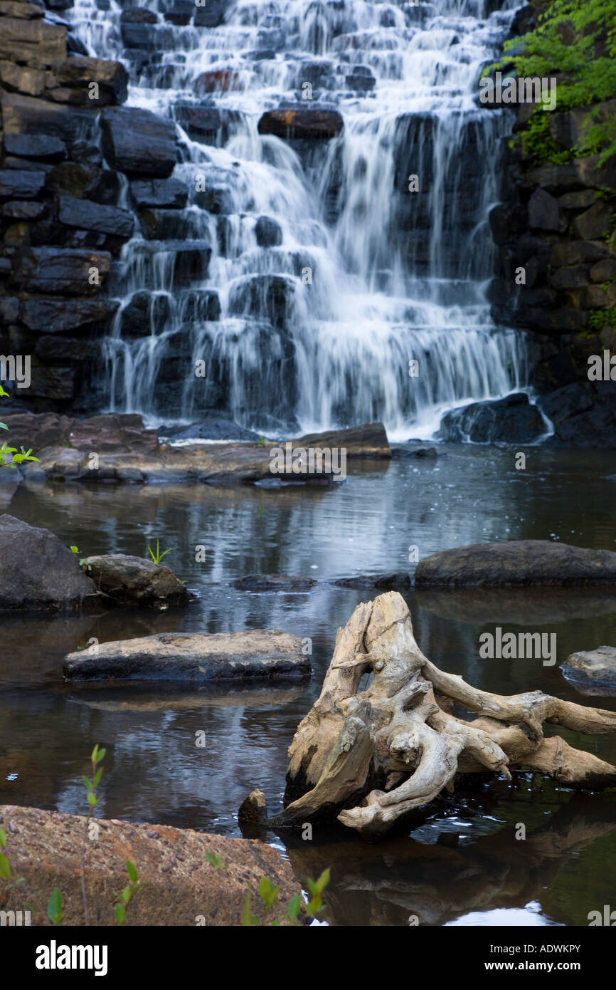 Chewacla Falls waterfall over dam at Chewacla State Park in Alabama USA ...