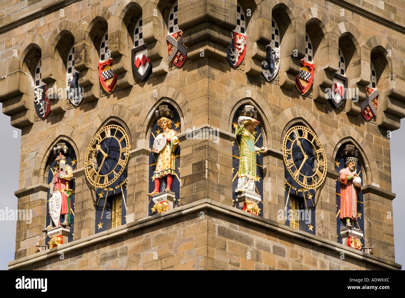 Cardiff castle clock tower cardiff glamorgan hi-res stock photography and images - Alamy
