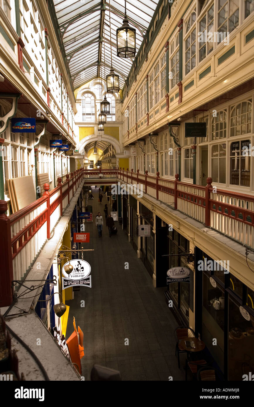 Wales Cardiff Centre Castle Arcade balconies Stock Photo - Alamy