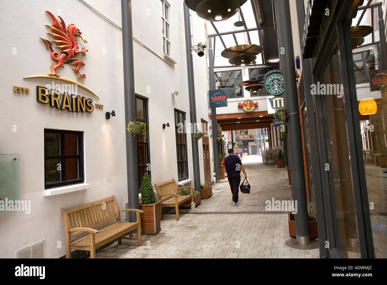 Wales Cardiff Centre St Mary Street The Old Brewery restaurant quarter ...