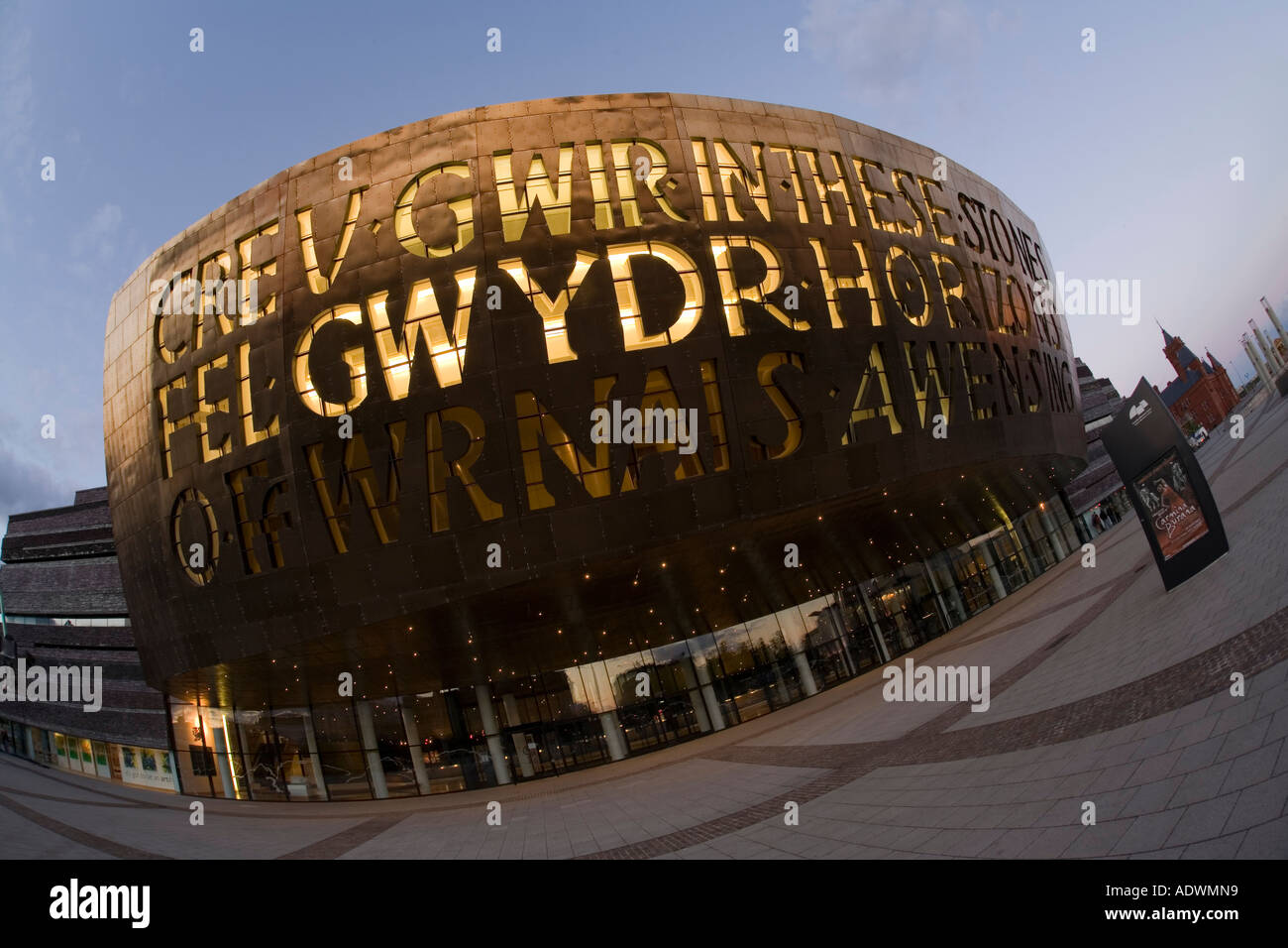 Wales Cardiff Cardiff Bay Millennium Centre at night Stock Photo - Alamy
