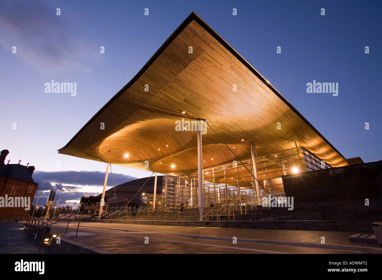 Wales Cardiff Bay The Senedd National Assembly for Wales building at ...