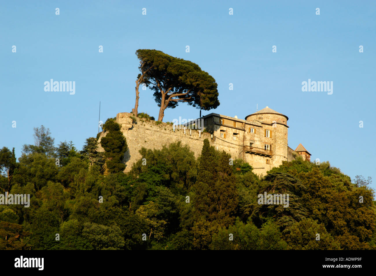 Castello Brown on the hilltop over Portofino Italy Stock Photo - Alamy