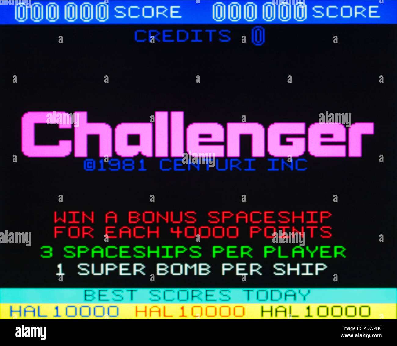 Challenger Centuri Inc 1981 vintage arcade videogame screenshot ...