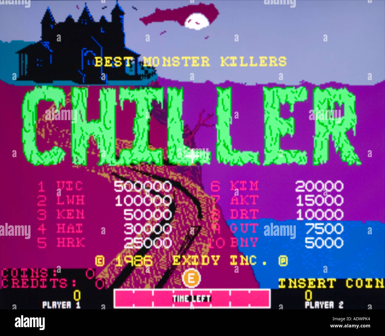 Chiller Exidy Inc 1986 vintage arcade videogame screenshot - EDITORIAL ...