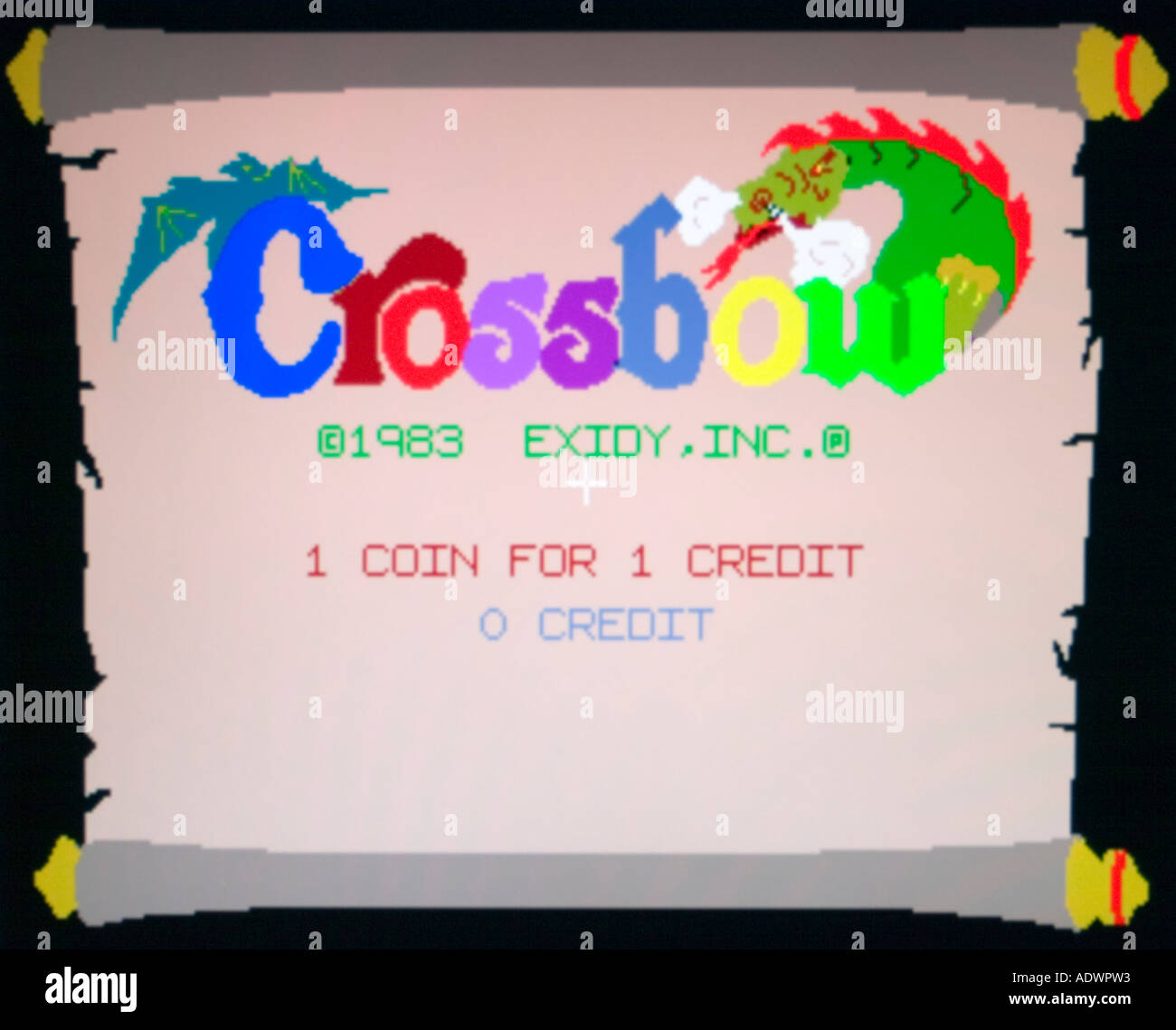 Crossbow Exidy 1983 vintage arcade videogame screenshot - EDITORIAL USE ...