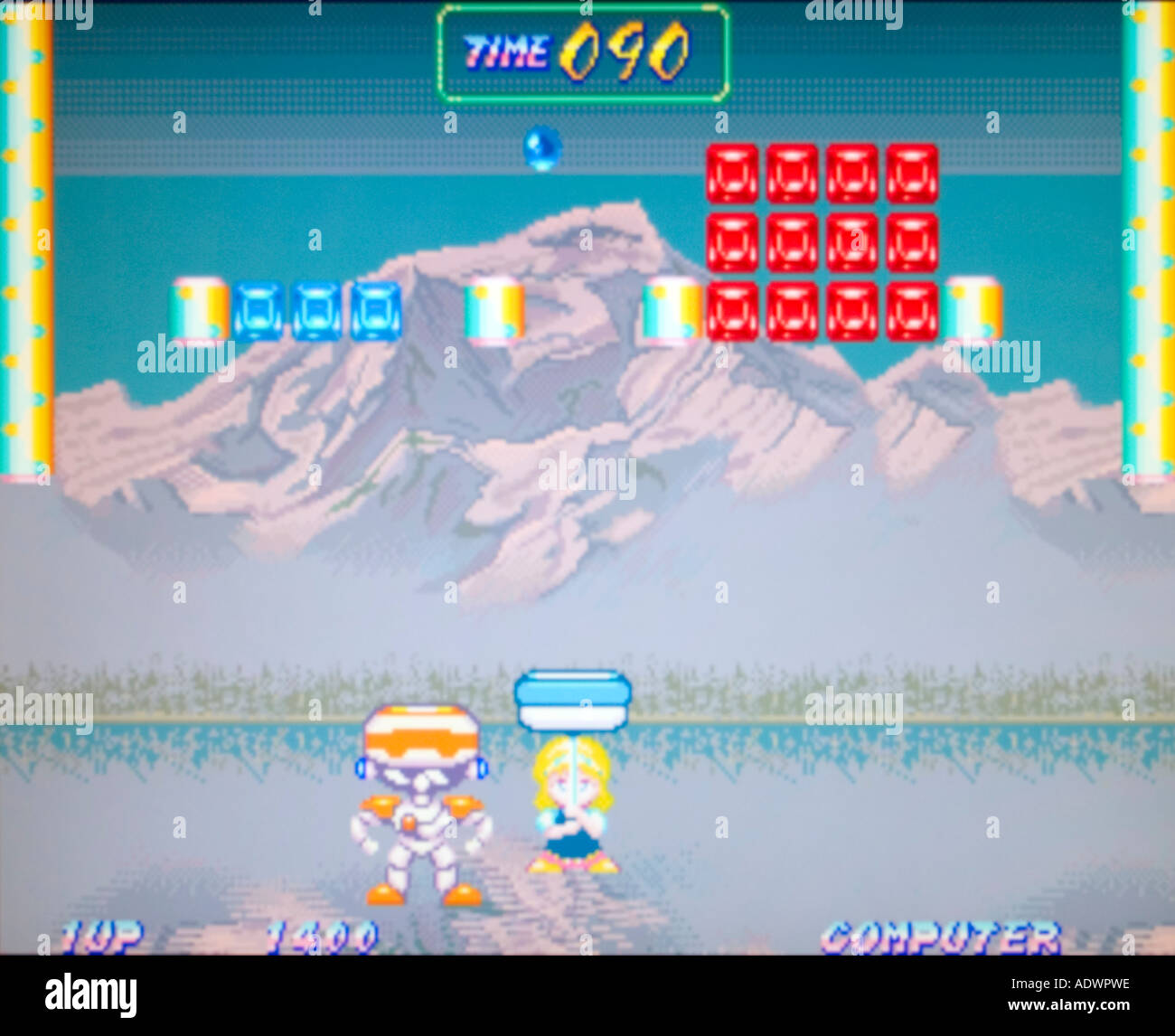 Cuby Bop Hot B 1990 vintage arcade videogame screenshot - EDITORIAL USE ...