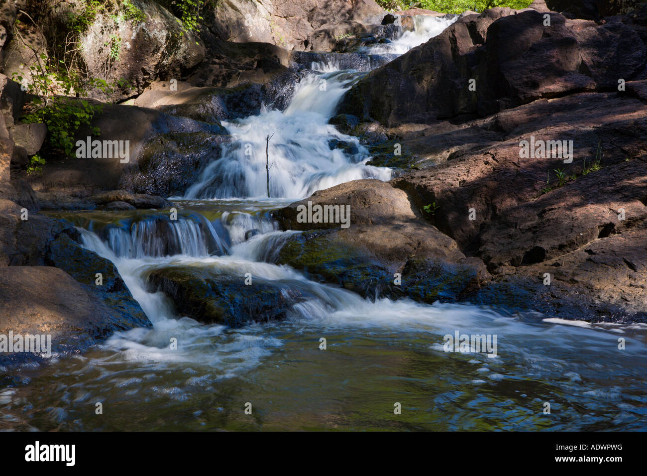 Chewacla Falls waterfall over dam at Chewacla State Park in Alabama USA ...