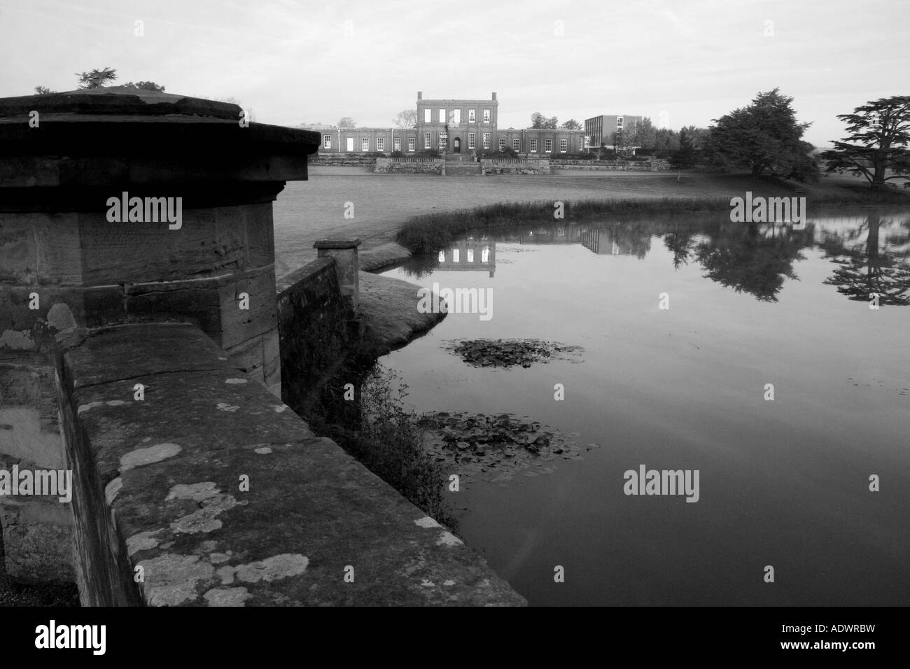 Bridge over the lake at English country house and mansion Ashburnham ...